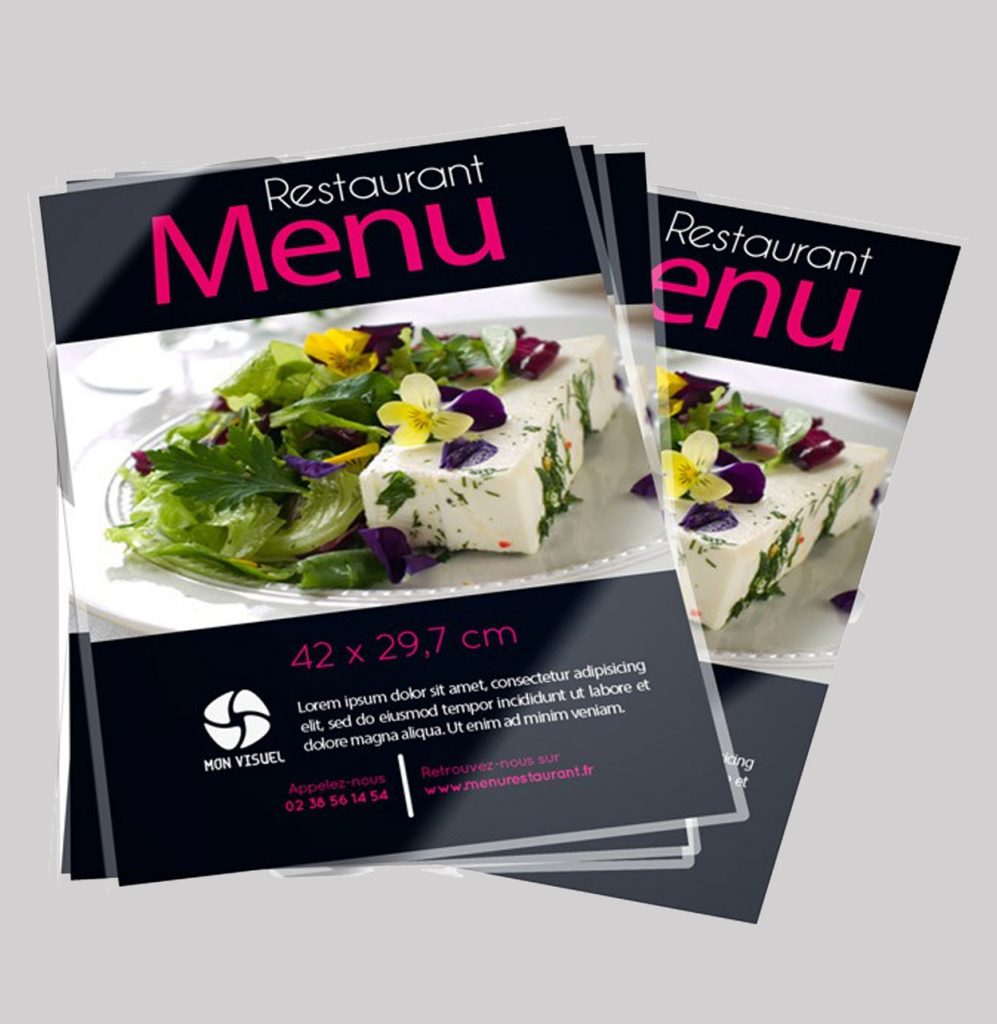 Impression Menu restaurant Casablanca - Imprimerie Casablanca Maroc